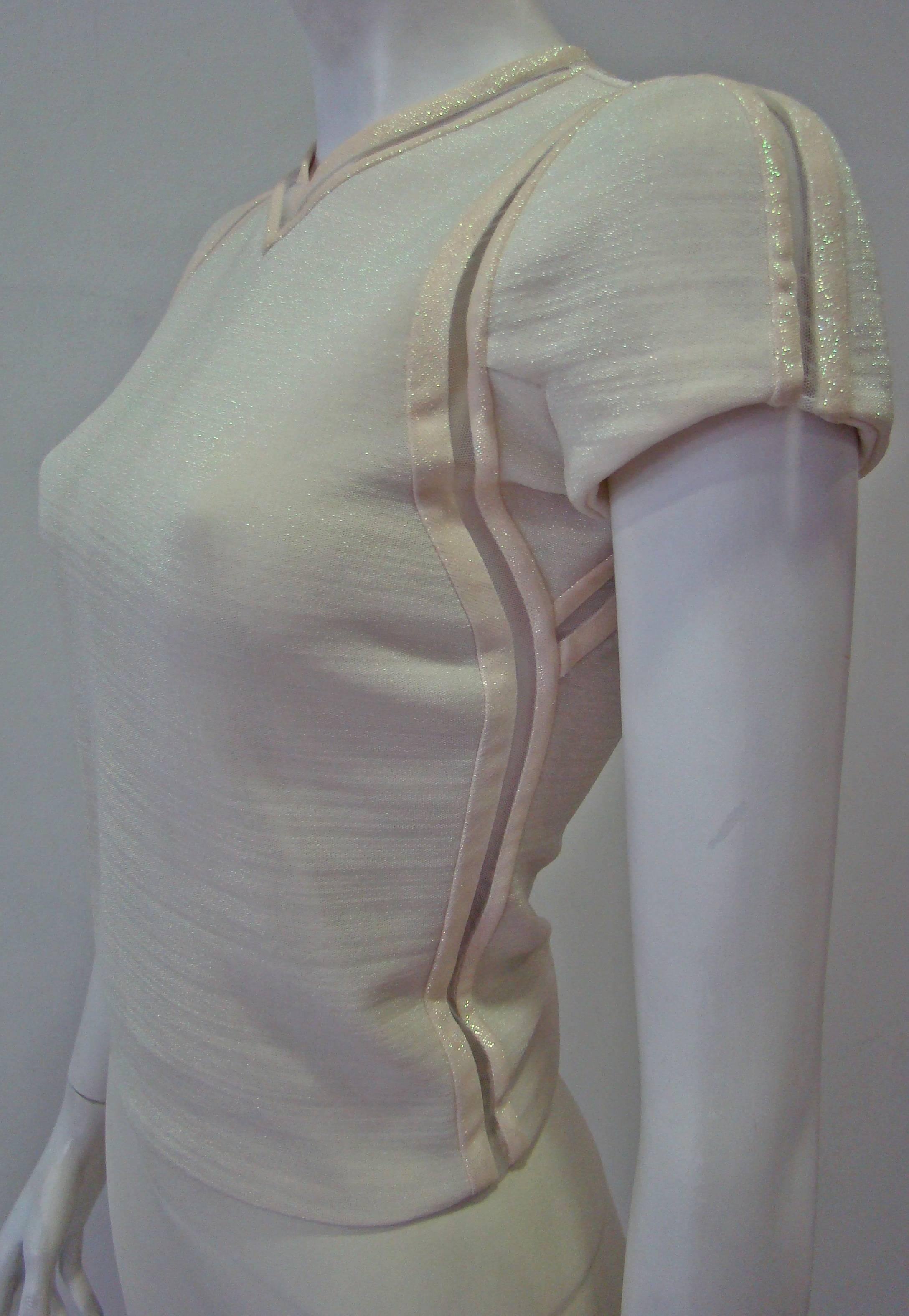 Rare Atelier Versace Lurex Space Age Top Spring 1995 For Sale at 1stDibs