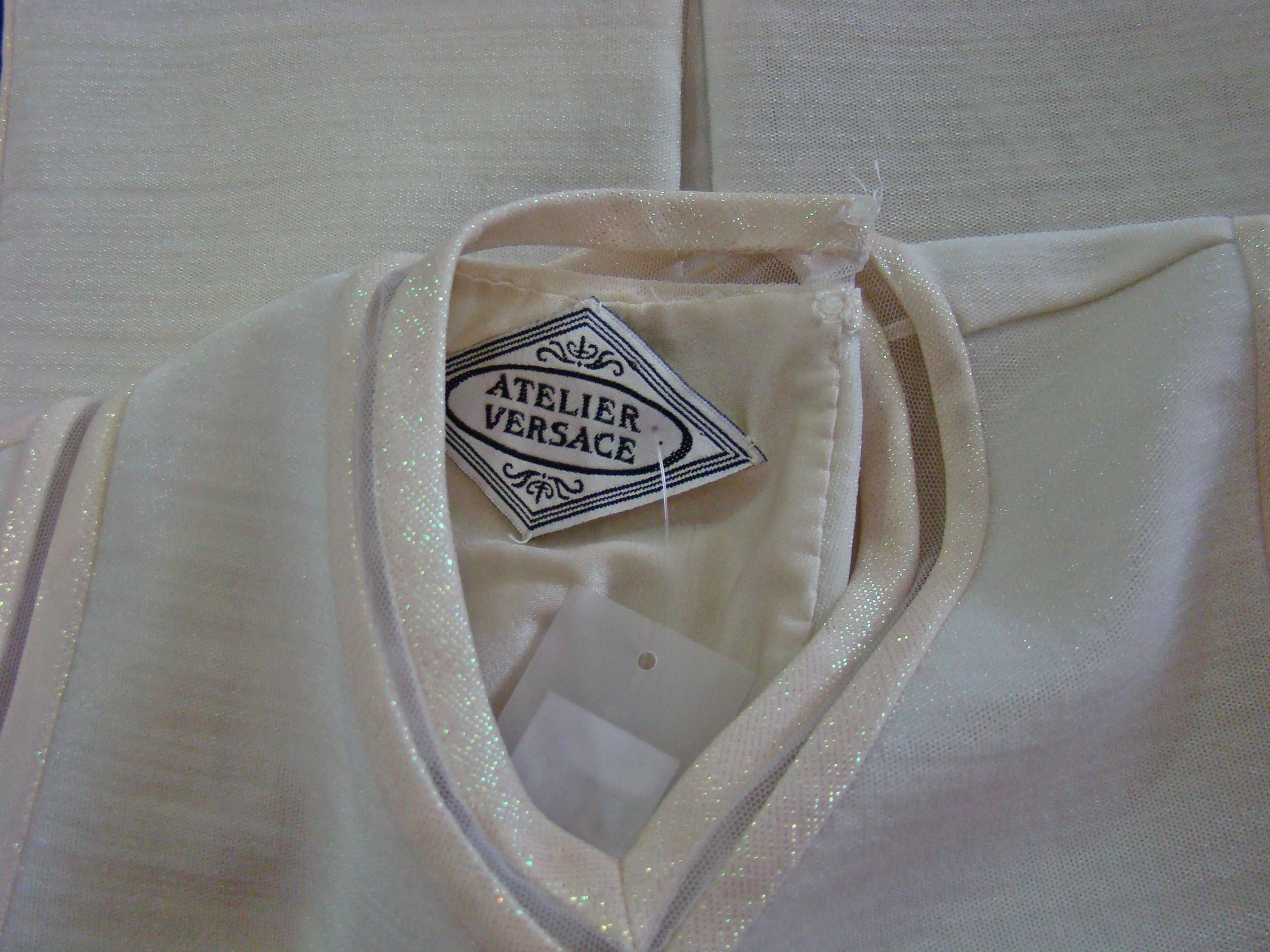 Rare Atelier Versace Lurex Space Age Top Spring 1995 For Sale at 1stDibs