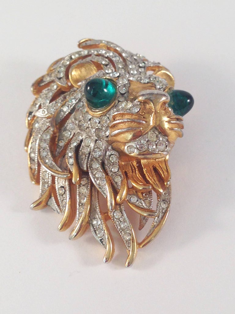 Kenneth Jay Lane K.J.L. Lion Brooch 1960s For Sale at 1stDibs | kjl ...
