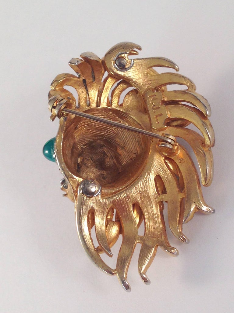 Kenneth Jay Lane K.J.L. Lion Brooch 1960s For Sale at 1stDibs | kjl ...