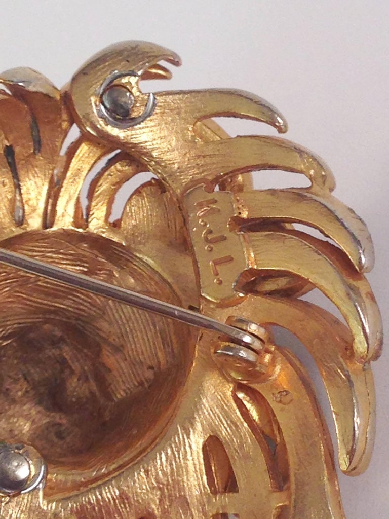 Kenneth Jay Lane K.J.L. Lion Brooch 1960s For Sale at 1stDibs | kjl ...