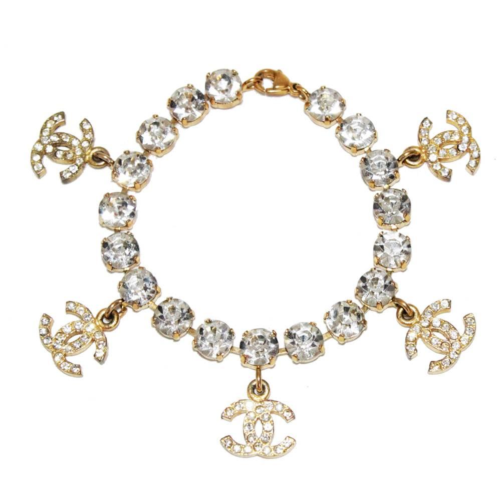 Chanel crystal charms bracelet 1995 at 1stDibs