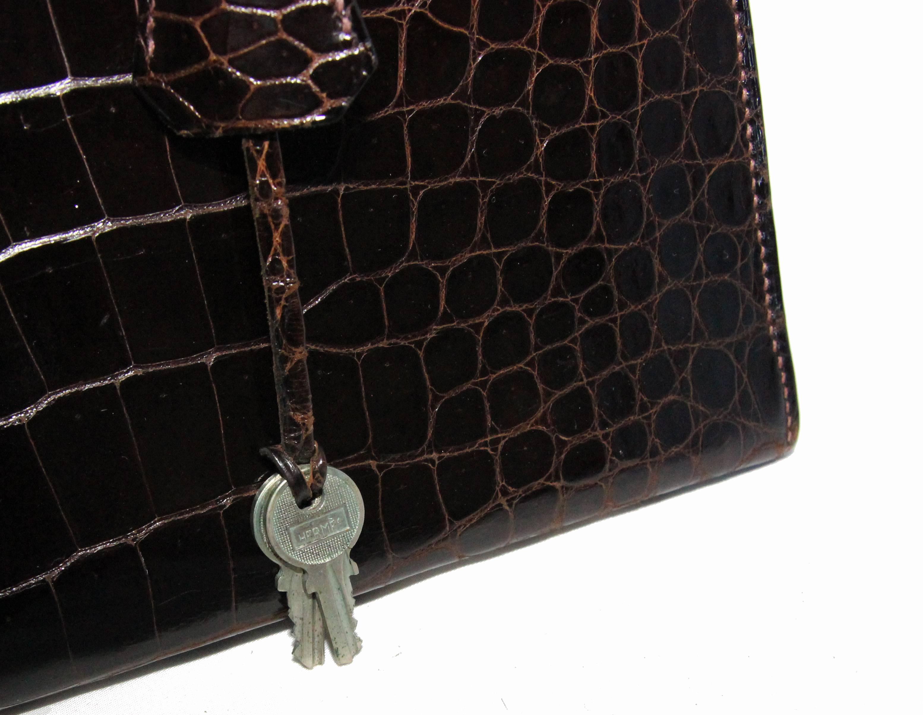 Exceptional Hermès Kelly Croco of the 60s at 1stDibs | hermes kelly croco