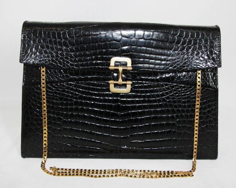 Exceptional Morabito Paris crocodile clutch/bag 60s at 1stDibs