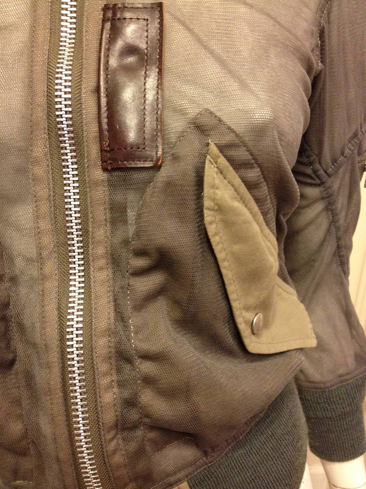 Junya Watanabe Olive Mesh Bomber Jacket at 1stDibs | junya watanabe ...