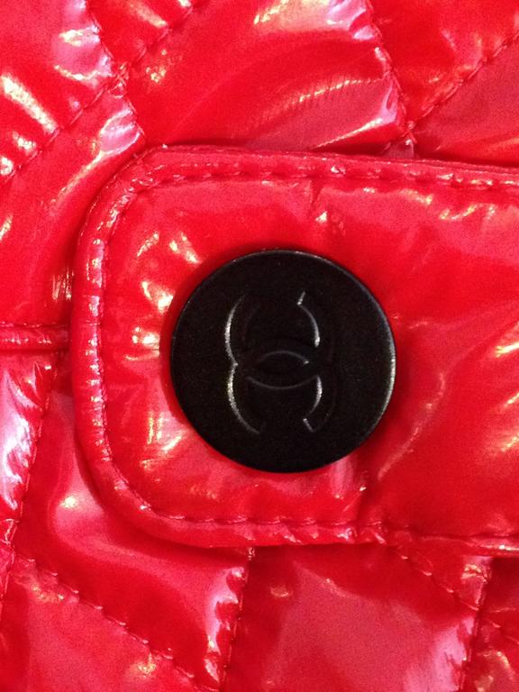 Chanel Red Shiny Quilted Bomber Jacket For Sale at 1stDibs | chanel ...