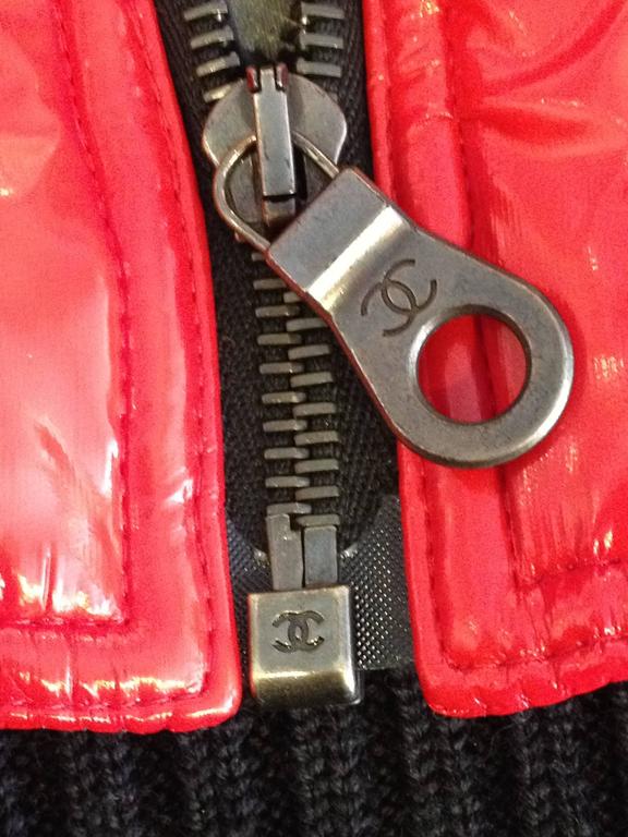 Chanel Red Shiny Quilted Bomber Jacket For Sale at 1stDibs | chanel ...