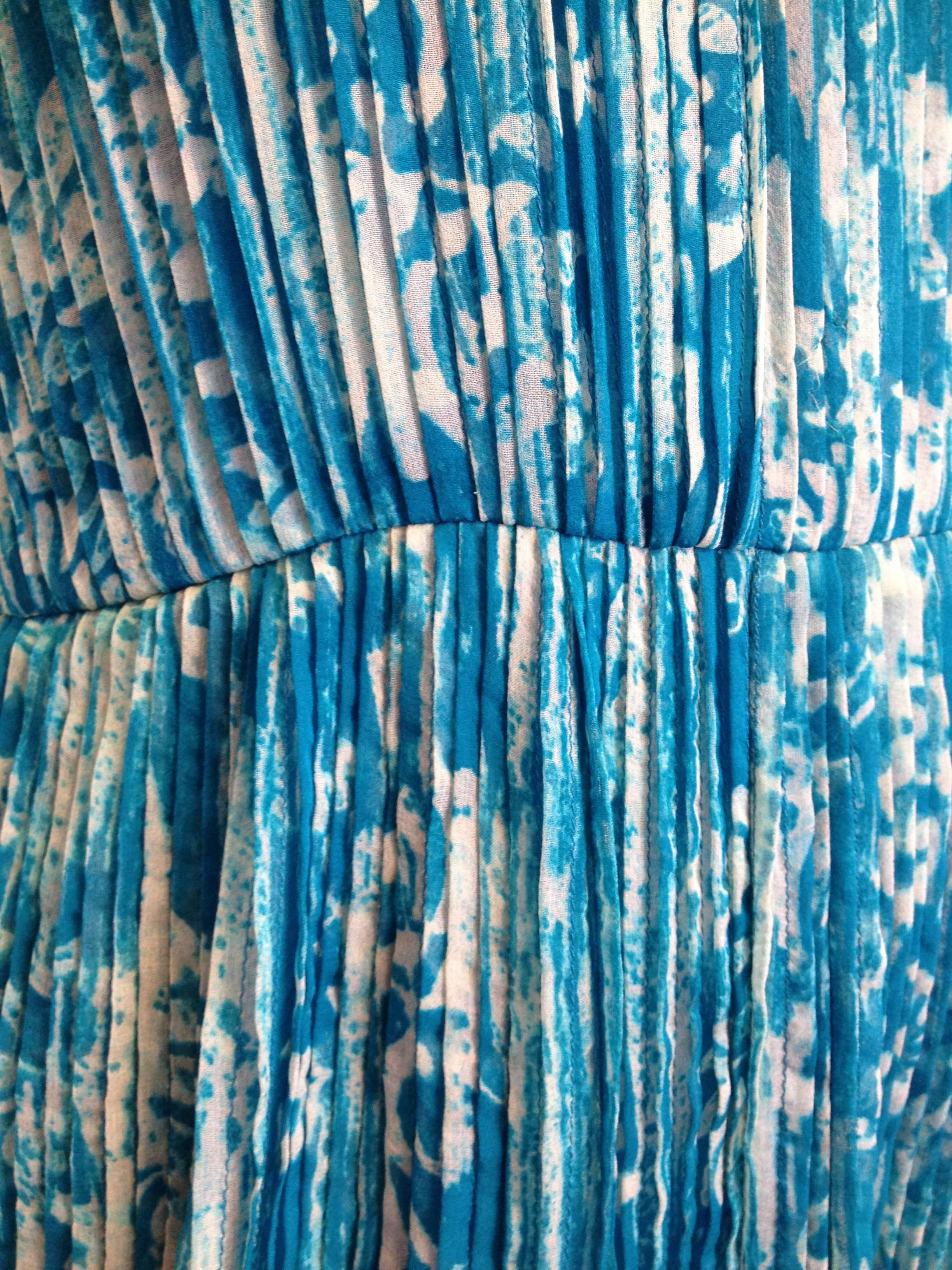 Oscar de la Renta Cerulean Pleated Dress at 1stDibs | cerulean gowns ...