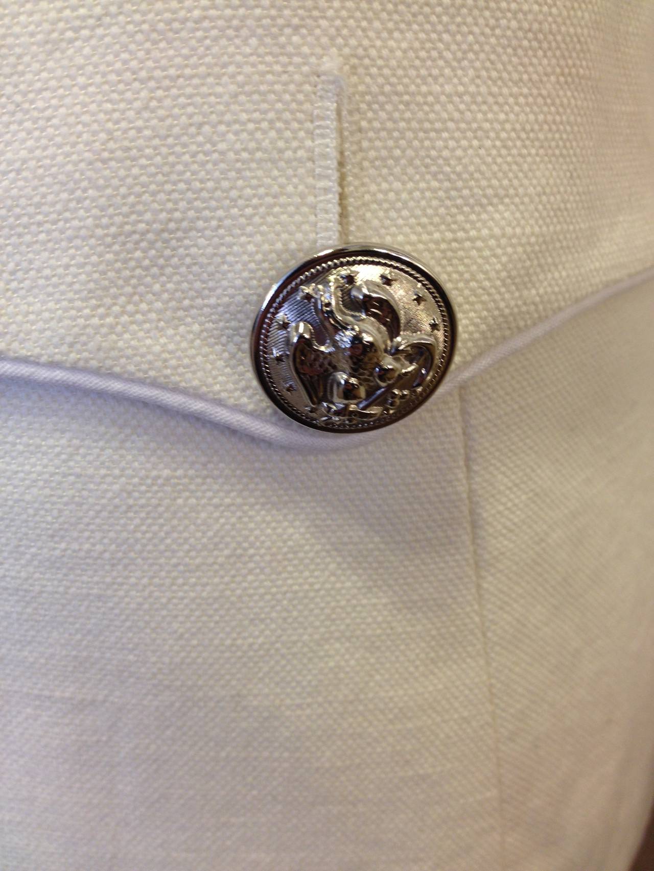 Balmain White Military Jacket with Silver Buttons at 1stDibs | white ...