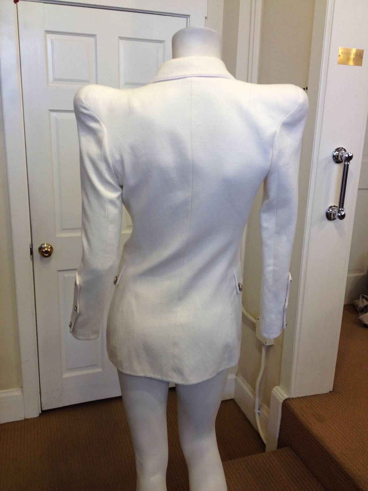 Balmain White Military Jacket with Silver Buttons at 1stDibs | white ...