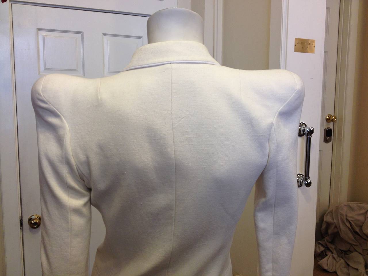 Balmain White Military Jacket with Silver Buttons at 1stDibs | white ...