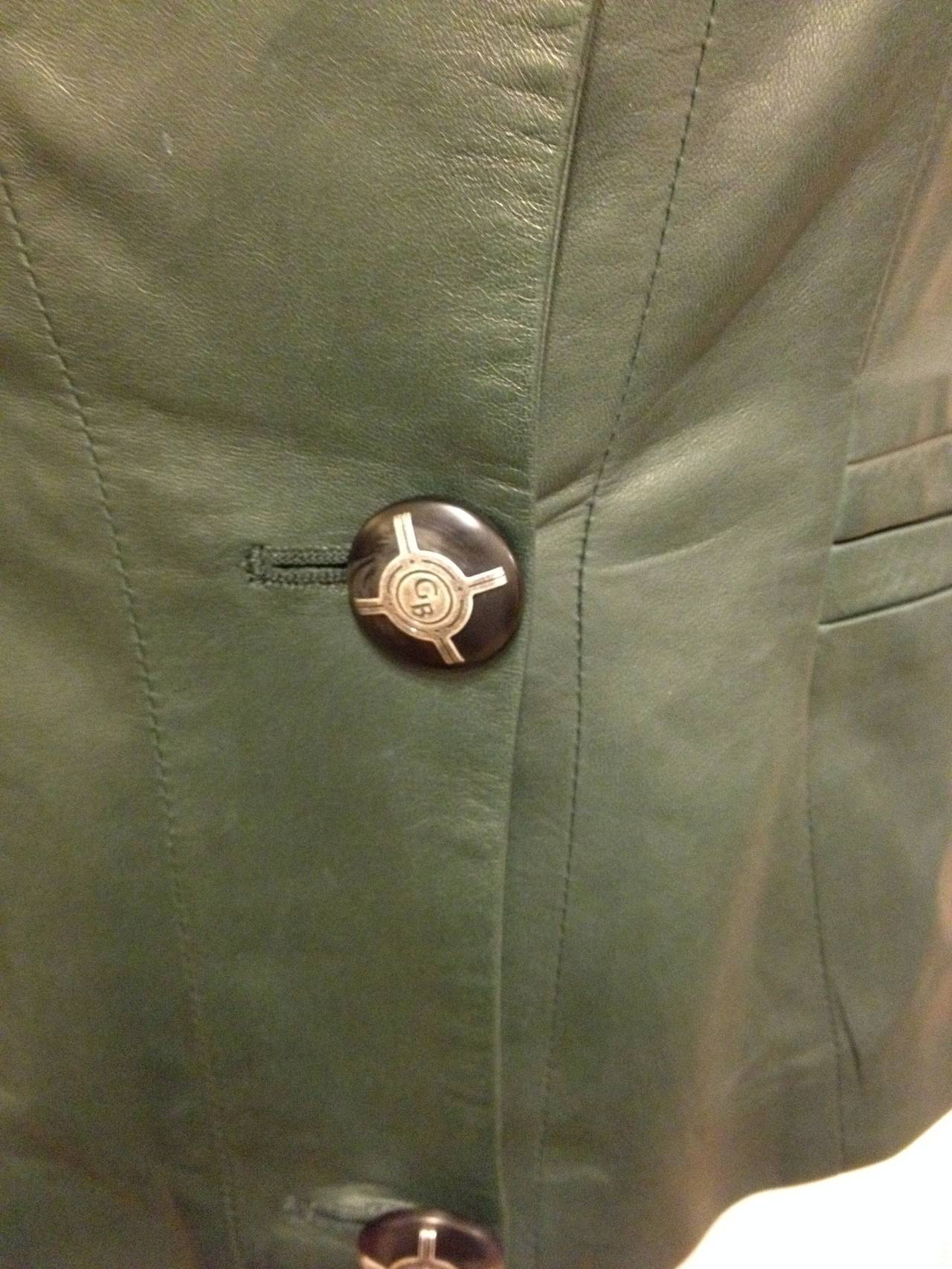 Graeme Black Forest Green Leather Jacket at 1stDibs