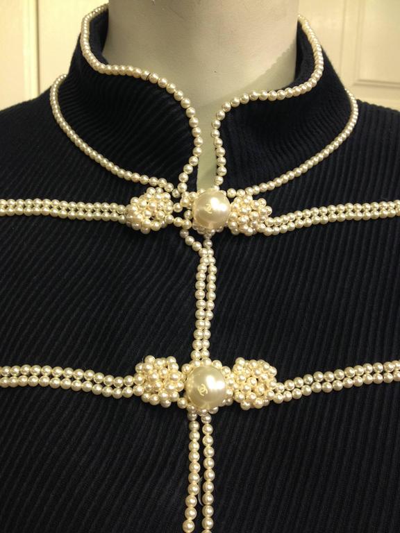 Chanel Navy Majorette Jacket with Pearls at 1stDibs | majorette jackets