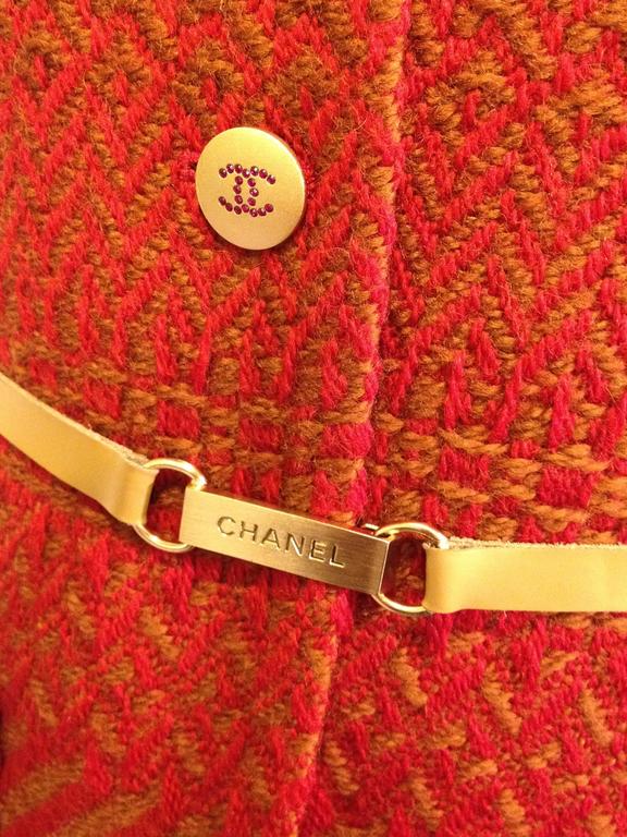 Chanel Rust Red Jacket with Sequined Pockets at 1stDibs