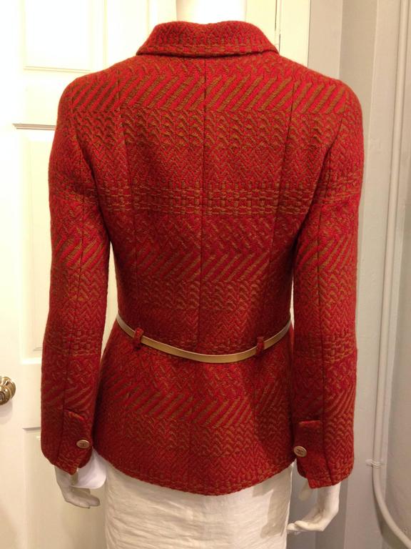 Chanel Rust Red Jacket with Sequined Pockets at 1stDibs