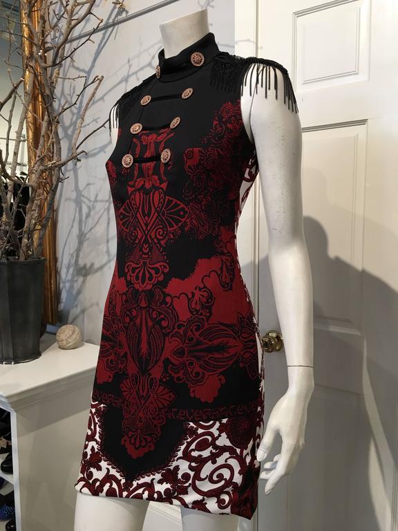 Versace Red and Black Printed Dress at 1stDibs