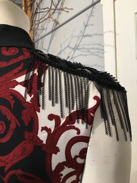 Versace Red and Black Printed Dress at 1stDibs