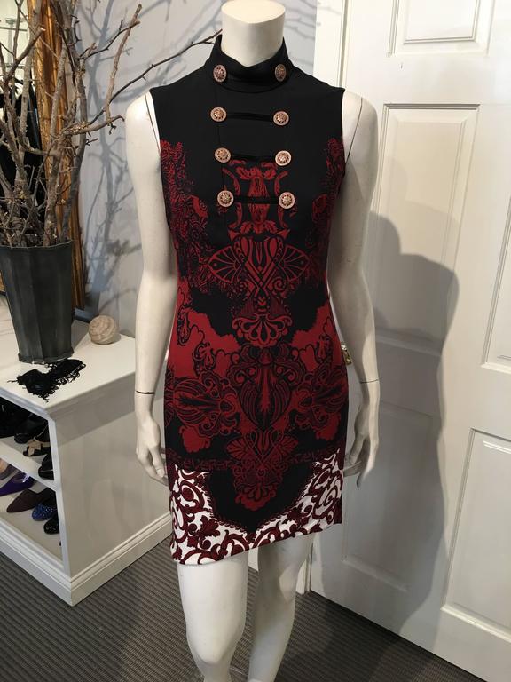 Versace Red and Black Printed Dress at 1stDibs