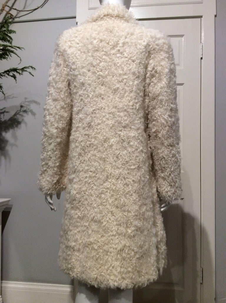 Christian Dior Ivory Curly Lamb Coat Sz38 (Us 6) For Sale at 1stDibs ...