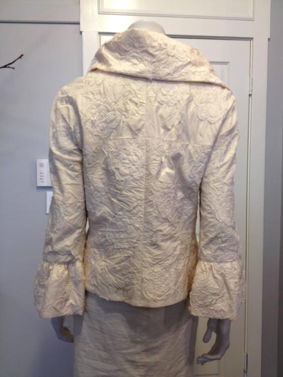 Chanel Cream Jacket with Camellias at 1stDibs