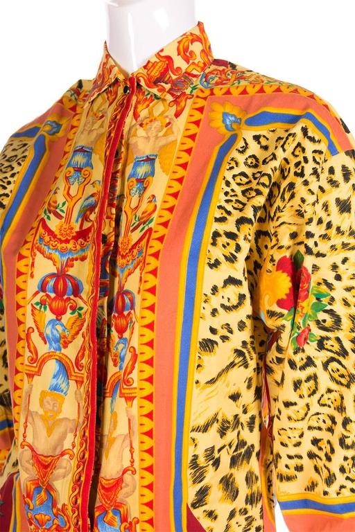 Versus Gianni Versace Angel Leopard Print Shirt at 1stDibs