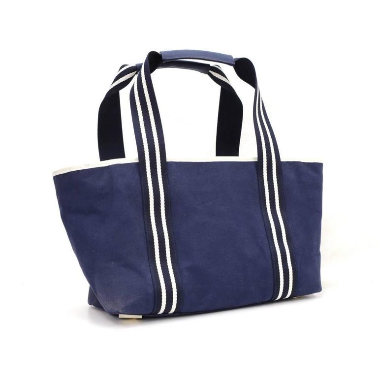 Chanel Tennis Sports Line Navy x White Canvas Tote Hand Bag at 1stDibs
