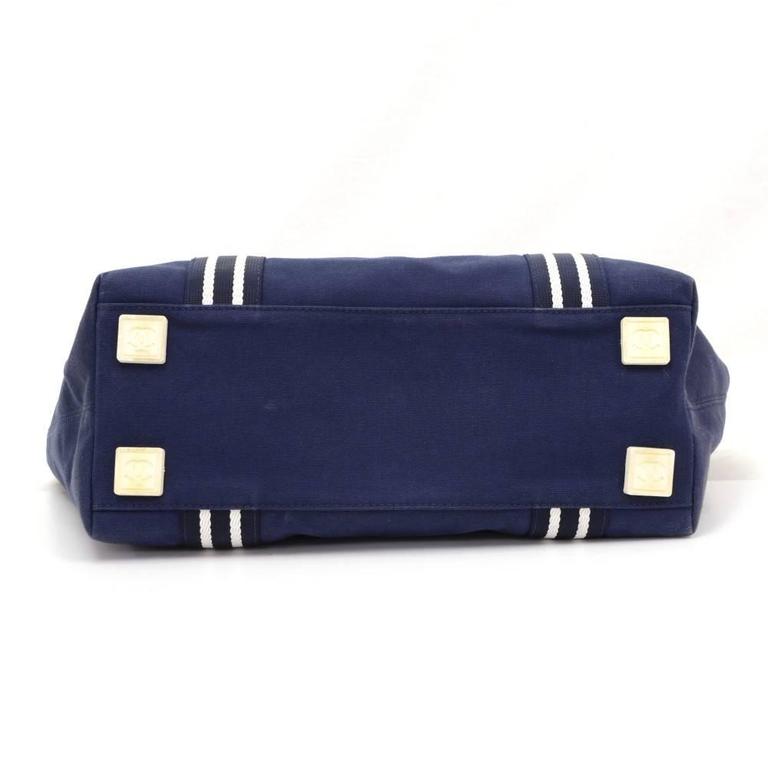 Chanel Tennis Sports Line Navy x White Canvas Tote Hand Bag at 1stDibs