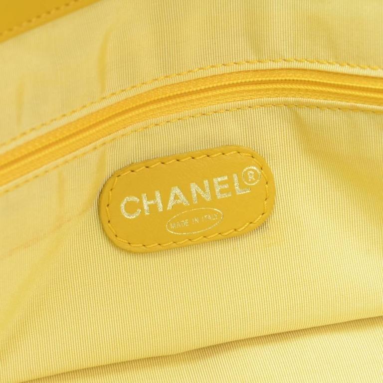 Chanel Yellow Leather XLarge Shoulder Tote Bag at 1stDibs
