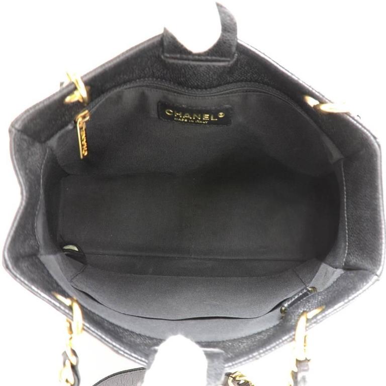 Chanel PST Black Caviar Quilted Leather Medium Grand Shopping Tote Bag ...