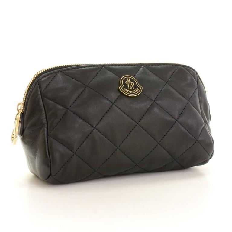 Moncler Black Leather Beauty Pouch Bag For Sale at 1stDibs | moncler ...