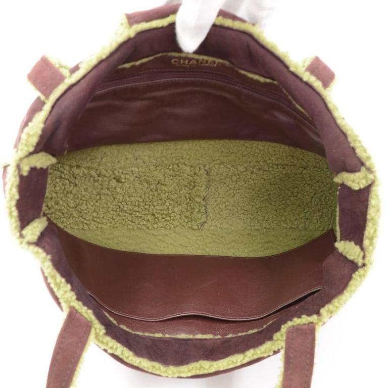 Chanel Burgundy x Green Mutton Leather Hand Bag at 1stDibs