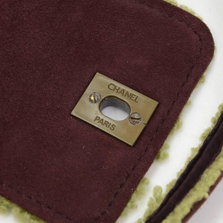 Chanel Burgundy x Green Mutton Leather Hand Bag at 1stDibs