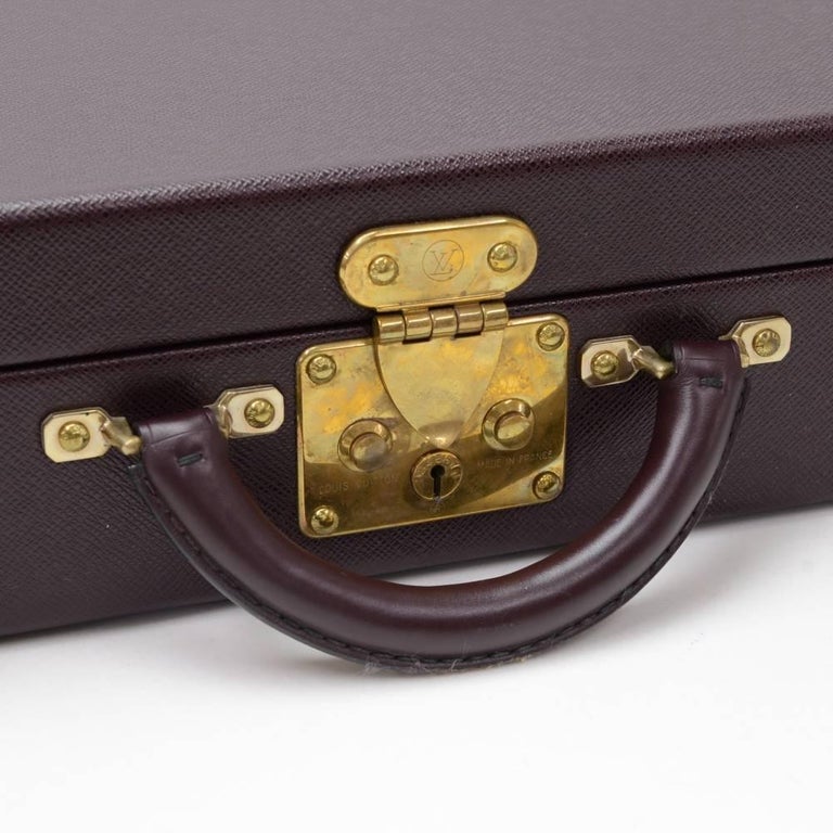 Louis Vuitton President Burgundy Taiga Leather Trunk Briefcase at ...