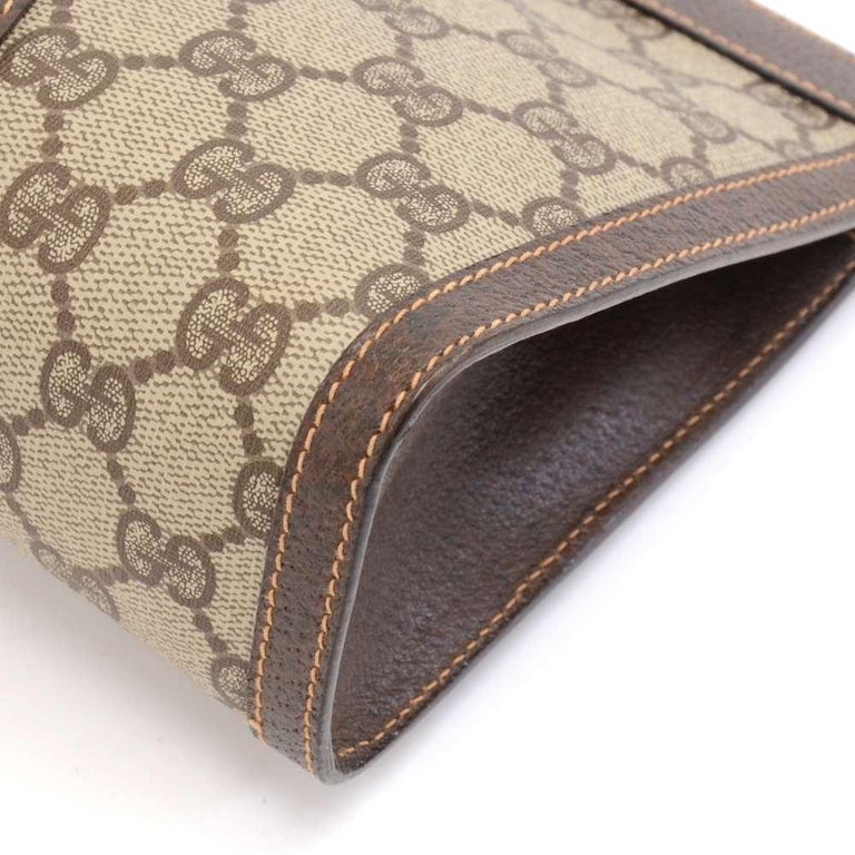 Vintage Gucci Accessory Collection GG Supreme Canvas Clutch Bag at 1stDibs