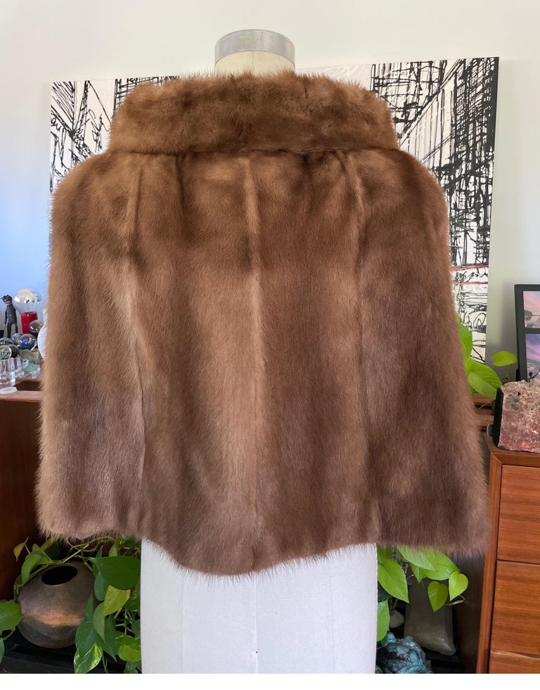 Mink Fur Shrug Stole Jacket Vintage 1960s Timeless Portrait Collar For ...
