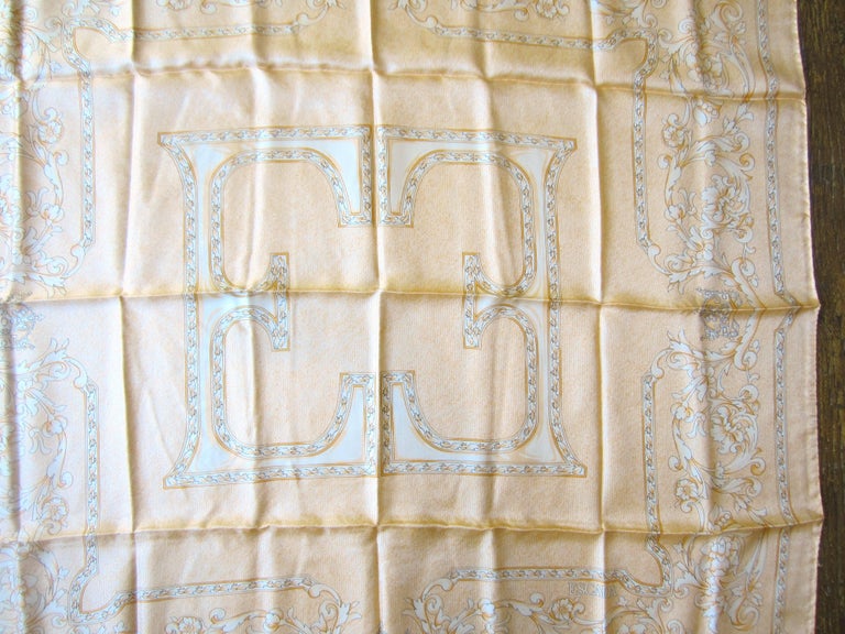 Pale Orange Escada Silk Scarf Made in Italy New never worn 1990s at 1stDibs