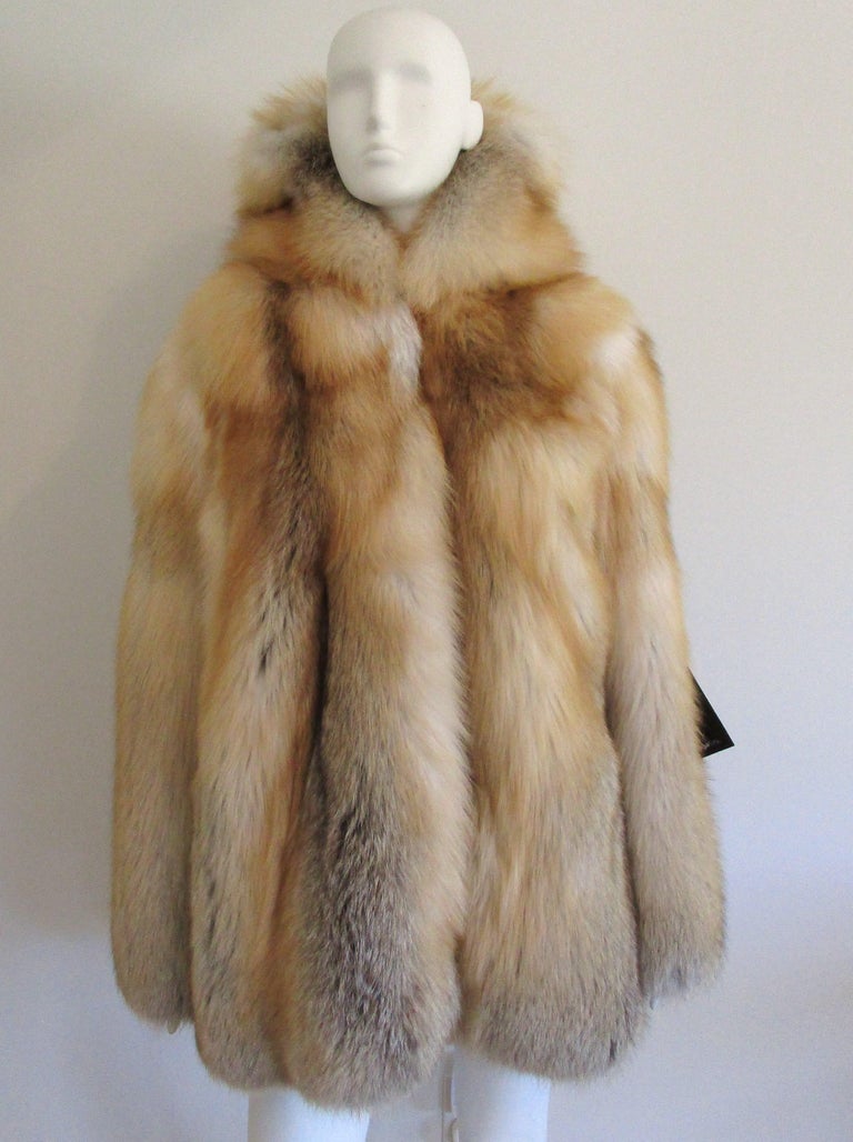 Natural Red Hooded Fox Mailon Coat / Parka / Jacket Unisex at 1stDibs
