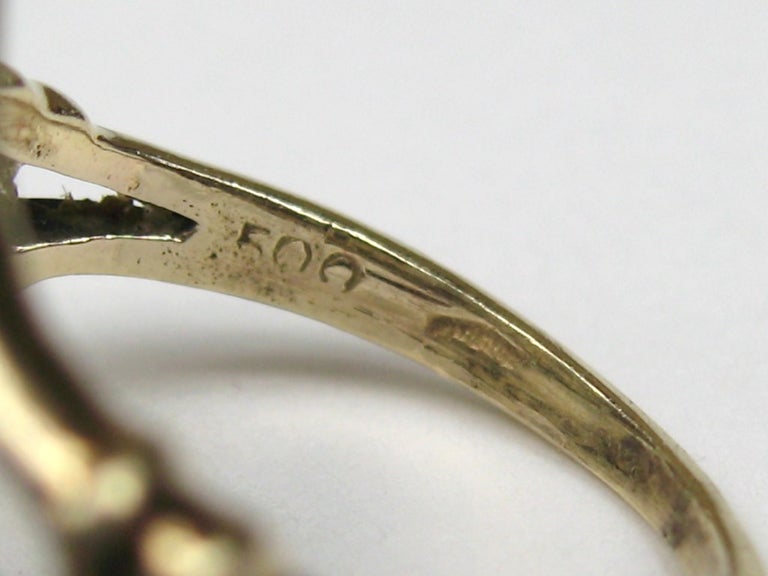 Antique 12K Gold Sapphire and Mine Cut Diamond Ring For Sale at 1stDibs ...