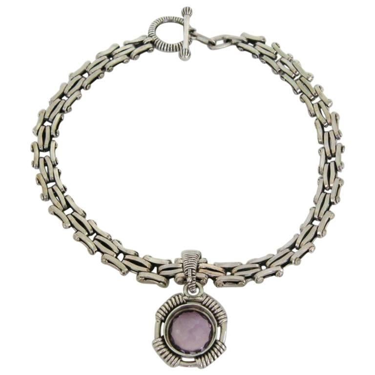 1997 Stephen Dweck Amethyst Sterling Silver Amethyst Necklace never ...