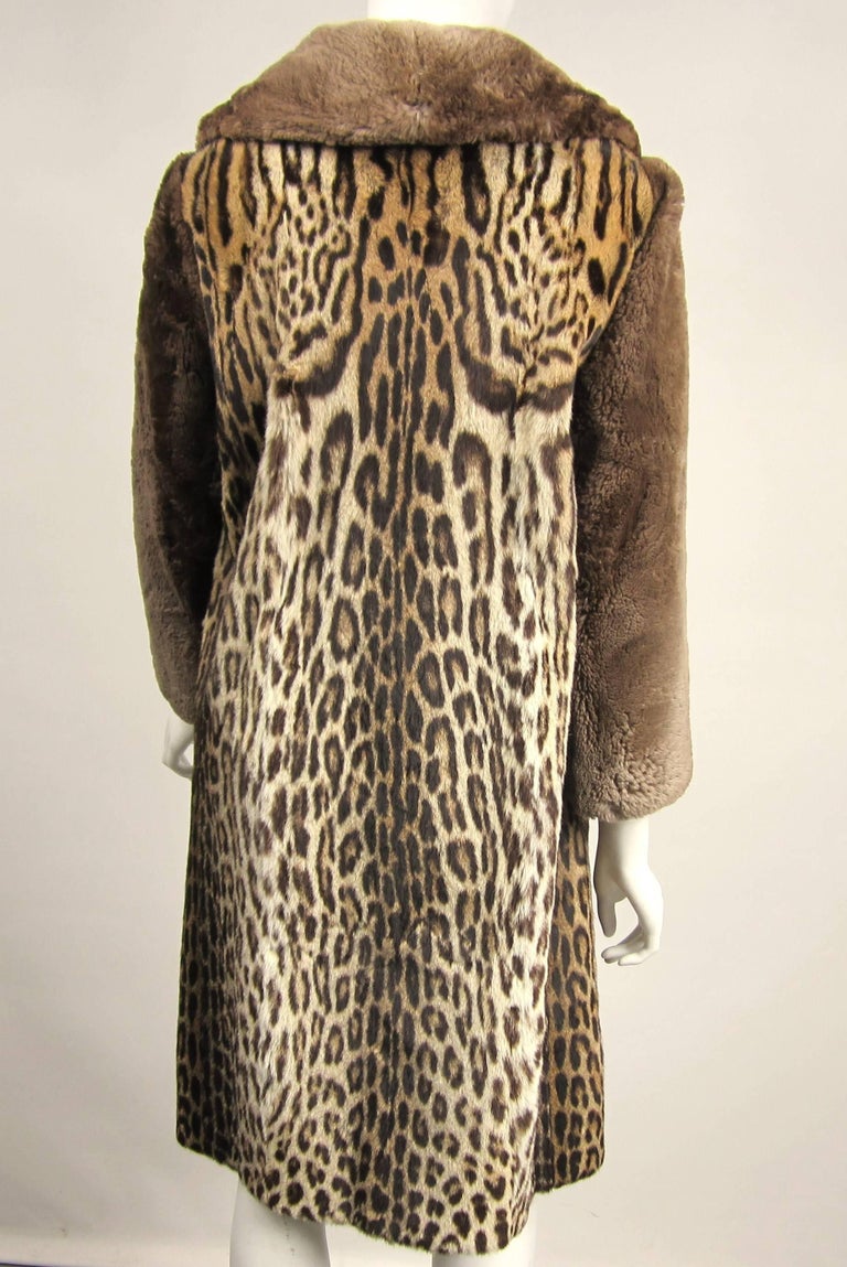 1940's Vintage Leopard Print Fur Mouton Sleeve Jacket Coat at 1stDibs ...