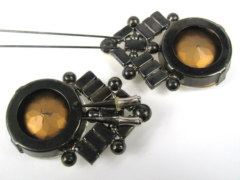 Rhinestone Hat Coat Pin, 1940s Oversized For Sale at 1stDibs