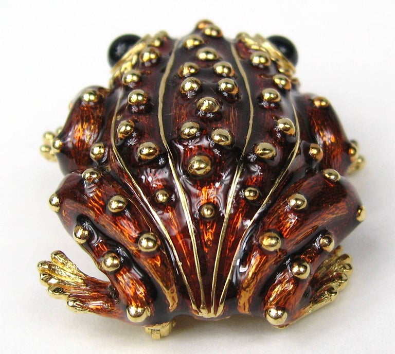 Ciner Swarovski crystal Frog Brooch Pin 1980s For Sale at 1stDibs