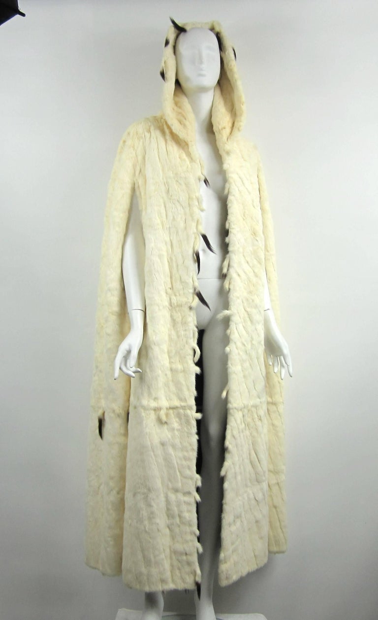 Vintage 1920's Ermine Fur Cape Coat Jacket with Detachable Bottom ...