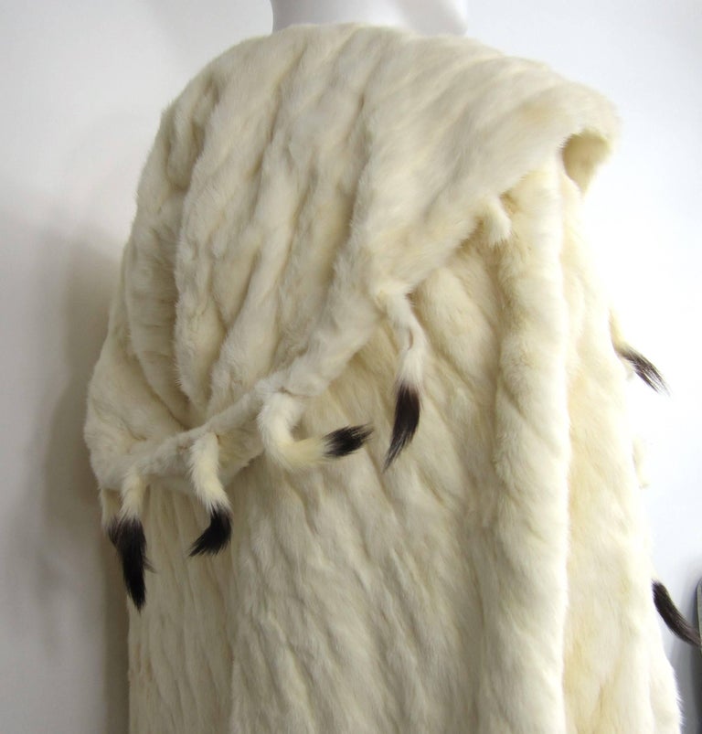Vintage 1920's Ermine Fur Cape Coat Jacket with Detachable Bottom ...
