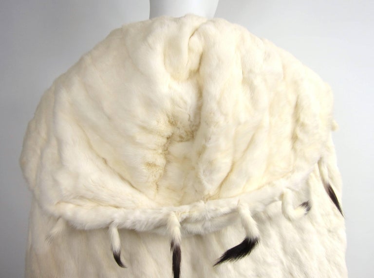 Vintage 1920's Ermine Fur Cape Coat Jacket with Detachable Bottom ...