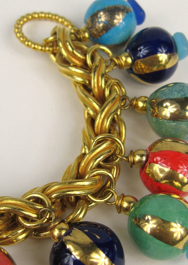 Dominique Aurientis French Hand Painted Beaded bracelet 1980s For Sale ...