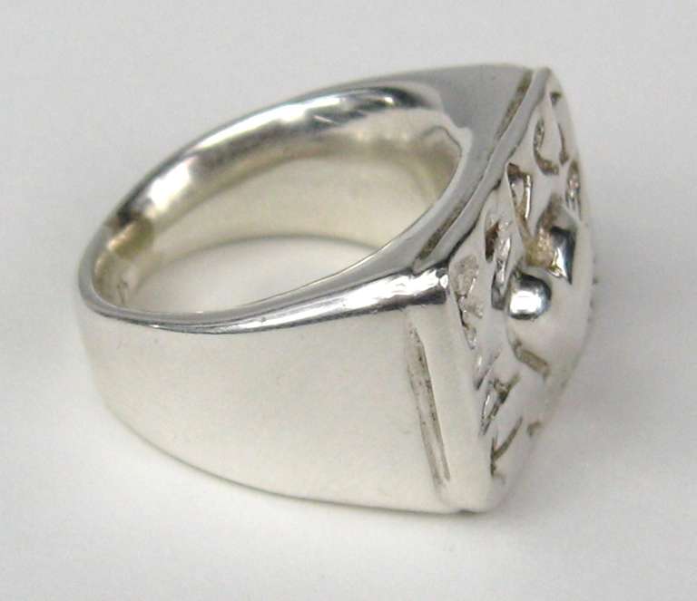 Sterling Silver Robert Lee Morris Heart Ring 1990s For Sale at 1stDibs