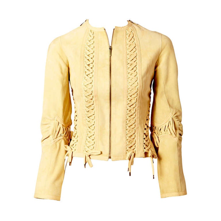 Christian Dior Chamois Laced Fitted Jacket at 1stDibs