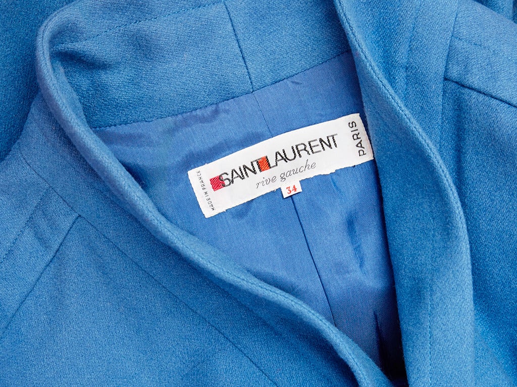 Yves Saint Laurent French Blue Wool Coat at 1stDibs