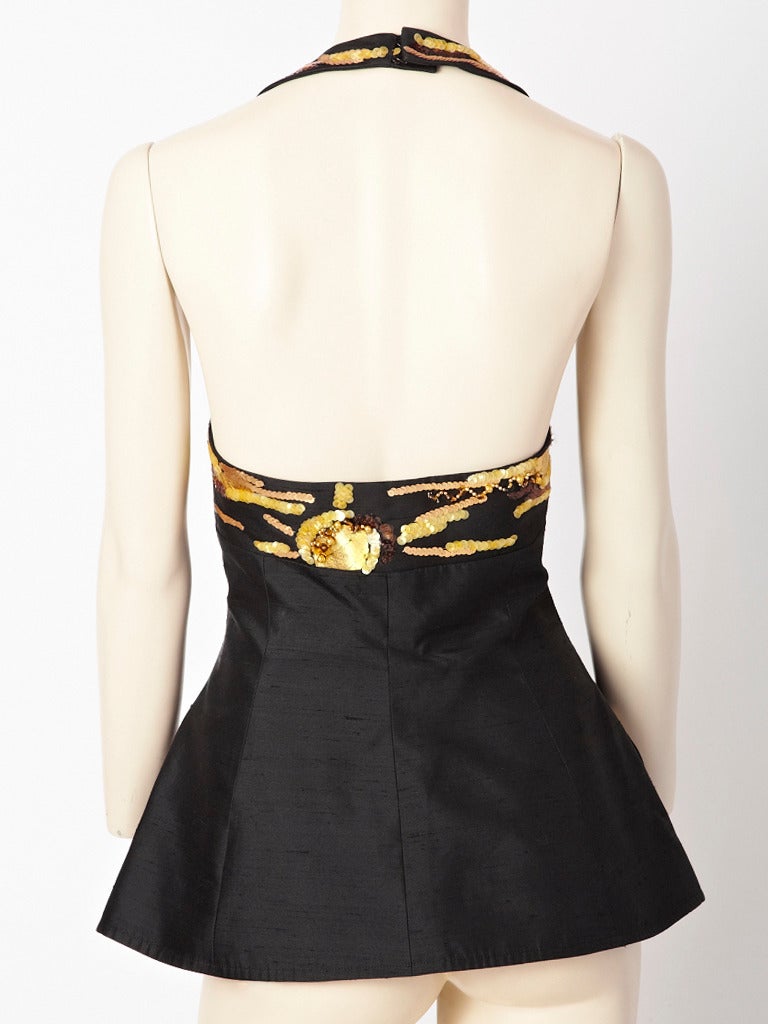Christian LaCroix Sleeveless Sequined Halter Jacket at 1stDibs